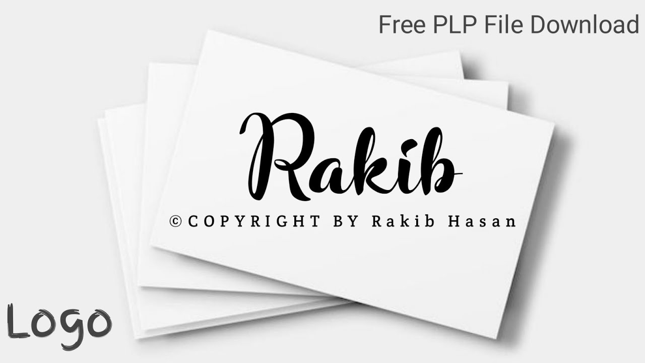 Rakib Photography Logo With Mobile / Best Logo 2023 / ( Bangla Tutorial ) Free plp Prosen Editz ...