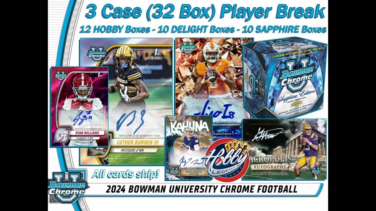 2024 Bowman Chrome U + Sapphire 3 Case (32 Box) PLAYER Break #8 eBay 02 ...