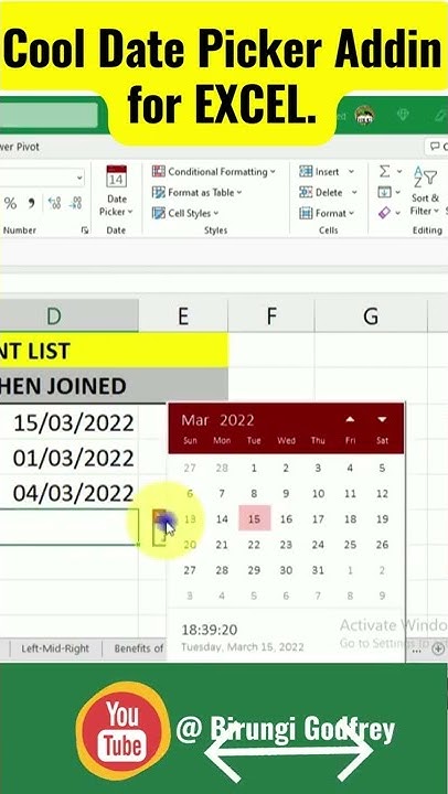 How to add Date Picker in Excel - YouTube