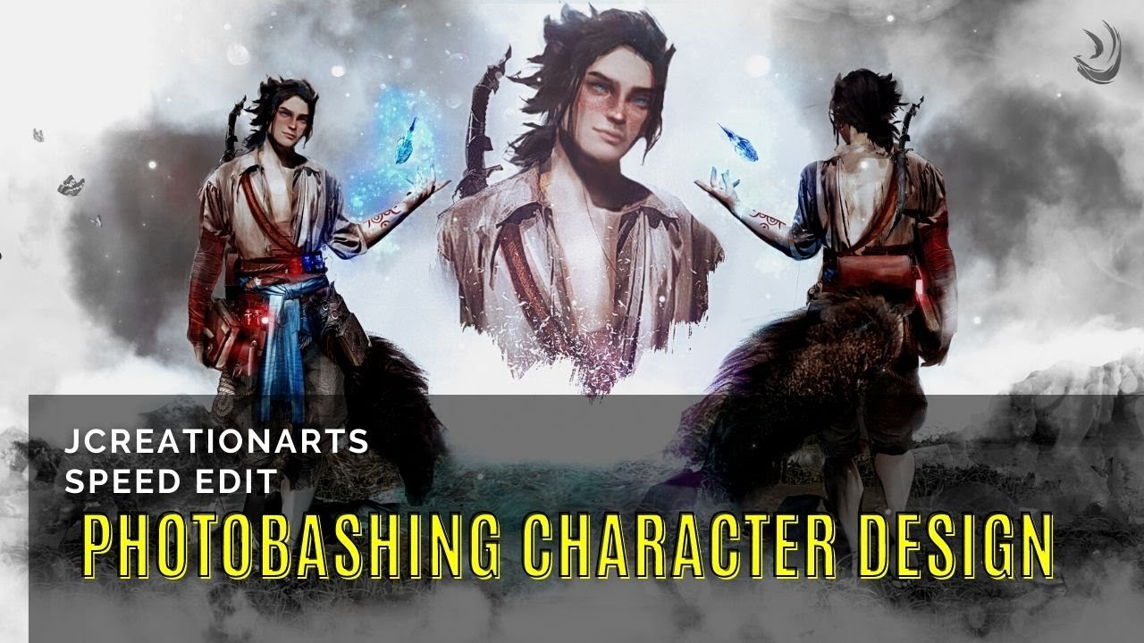 Photobashing & Painting my Fantasy Novels Character | Character Sheet ...