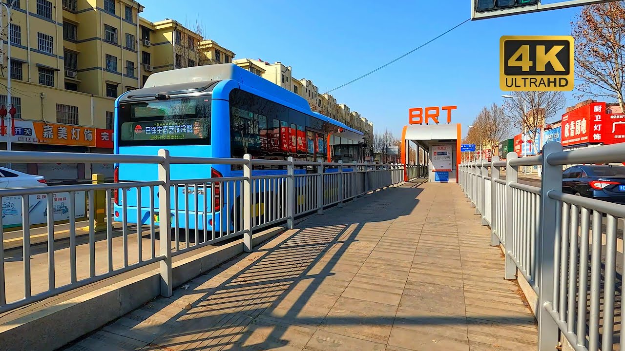 [4K60FPS] Zaozhuang BRT-B5 Line Bus Enters Phoenix Terrace Station ...
