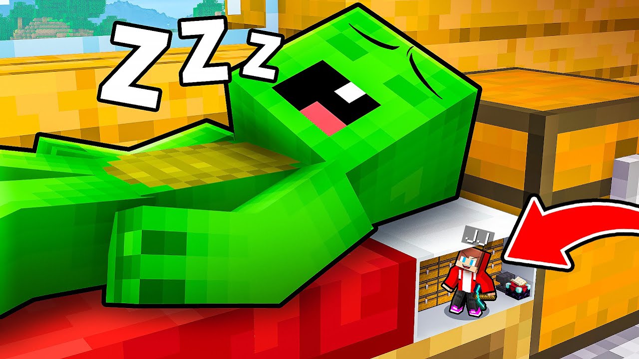 JJ Built a Tiny House inside Mikey’s Bed in Minecraft (Maizen) - YouTube