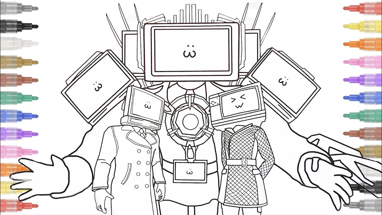 Skibidi Toilet New Coloring Pages / How to Color NEW TITAN TV MAN Save ...
