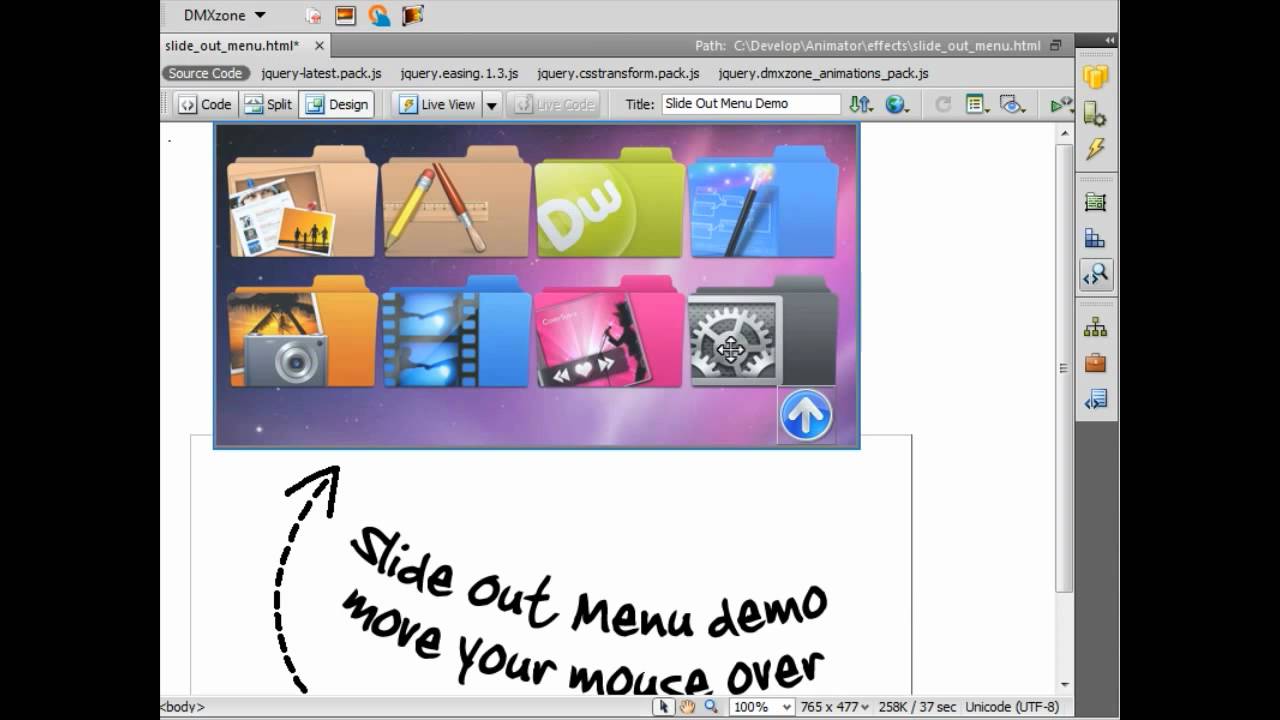 Creating a Slide Out Menu with Zoom in Menu Items using Advanced CSS ...