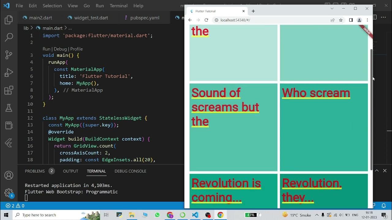 Grid View Layout in Flutter (Hindi) - YouTube