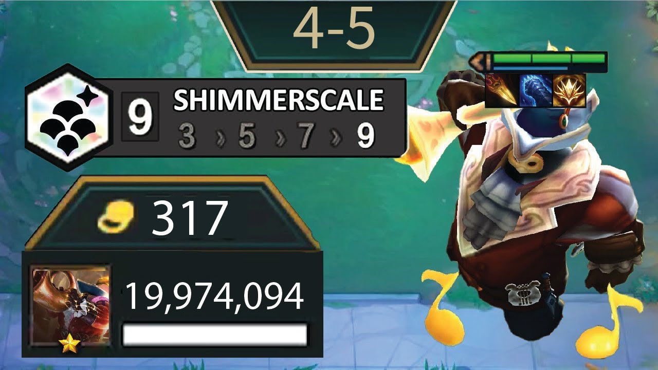 9 Shimmerscale 317 Gold?! | 19M+ Damage | TFT Set 7 - YouTube