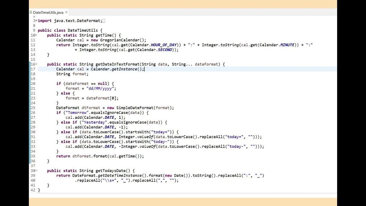DateUtils | TimeUtils | Utility Helper Class | Java Example - YouTube
