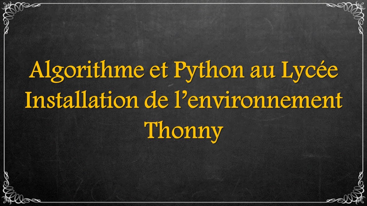 python au lycée #0 installation Thonny - YouTube