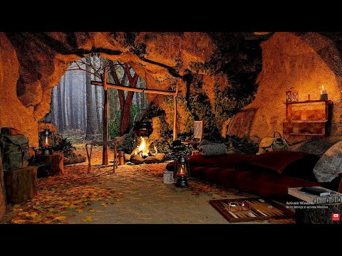 Ultimate Cave Hideaway Ambience: Rain, Thunder, and Crackling Fireplace ...