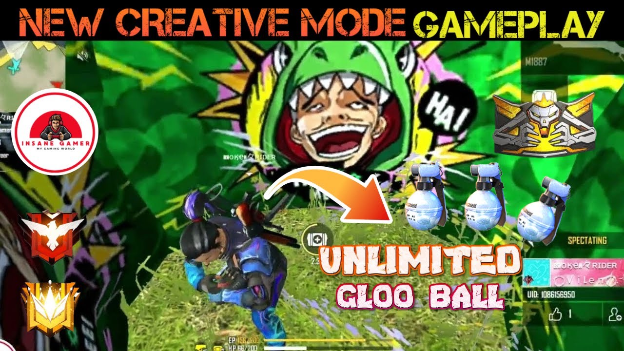 😱🔥UNLIMITED GLOO WALL FREE FIRE || NEW CREATIVE MODE IS SO AMAZING🔥🔥 ...