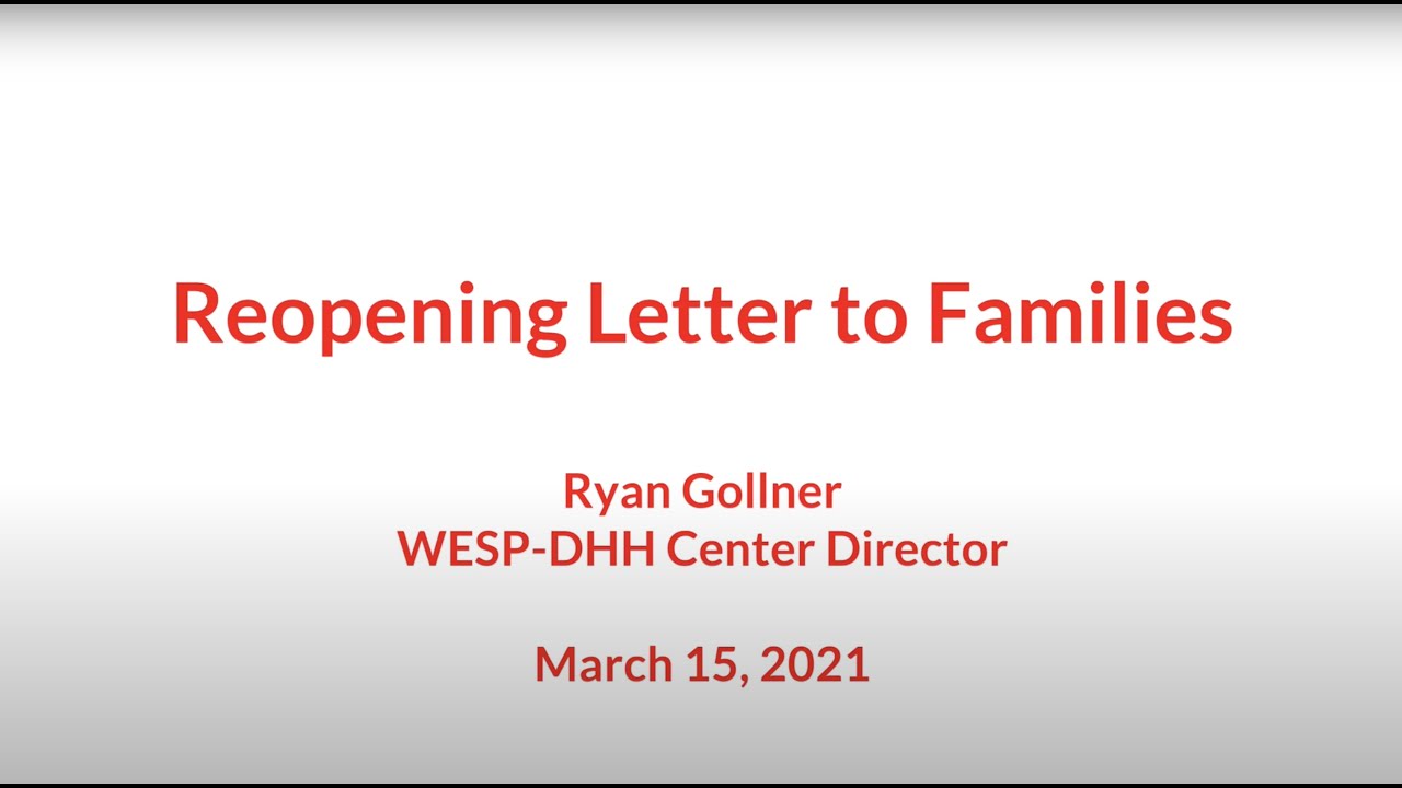 Reopening Letter to Families 03-15-2021 - YouTube
