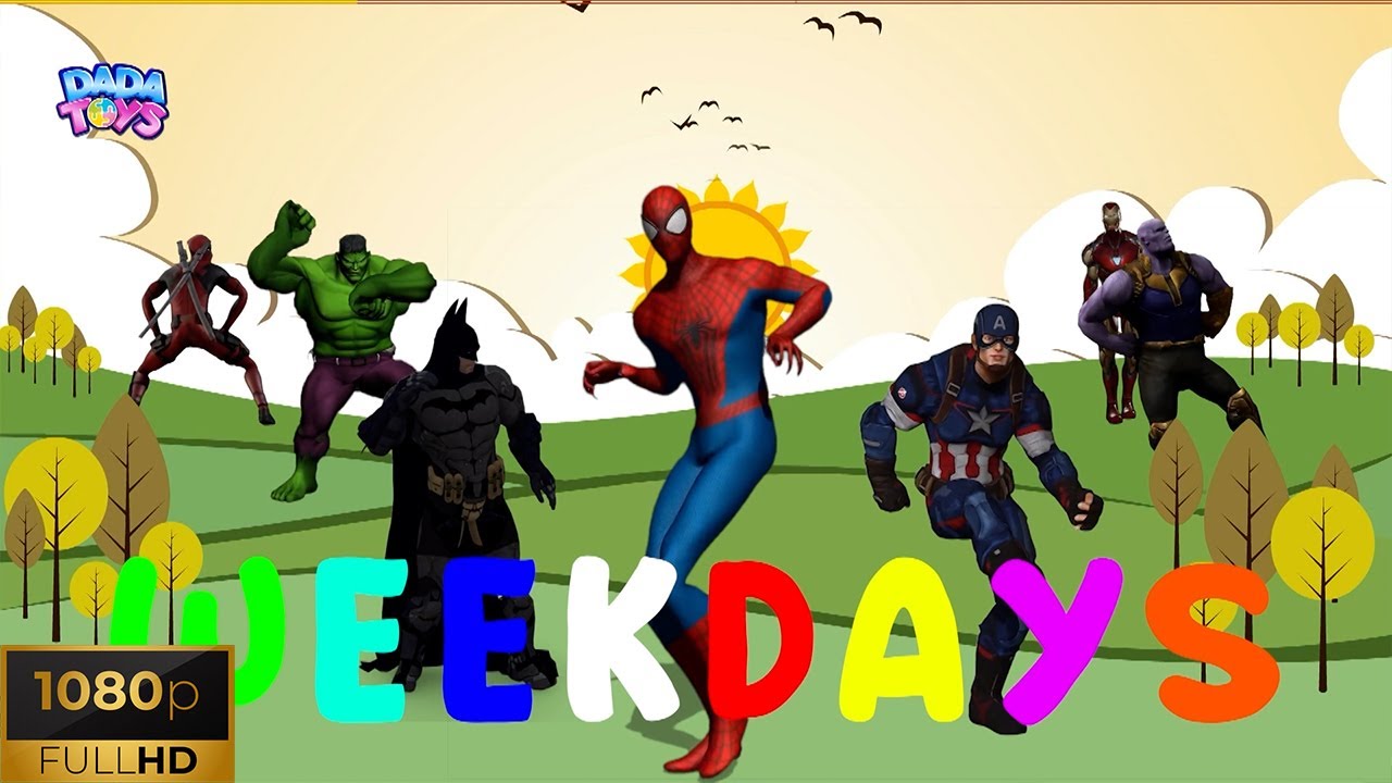 Learn Weekdays with 💪SUPERHEROES💪DANCING💚Superhero | Avengers Dance 💛 ...