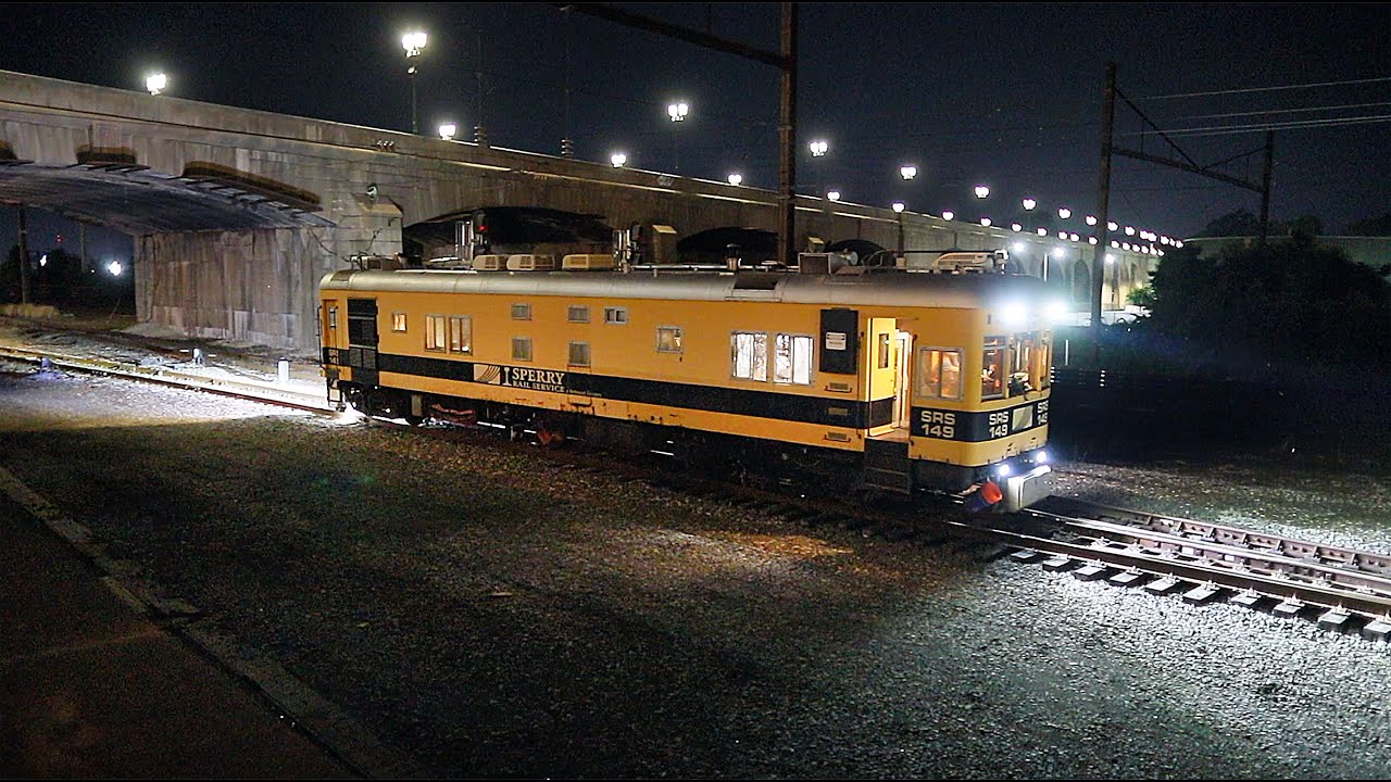 Sperry Rail Service No. 149 night railroad Track Inspection, Harrisburg ...