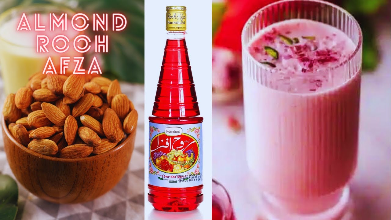 Almond Rooh Afza Sharbat | How to Make Rooh Afza | Rooh Afza Banane Ka ...