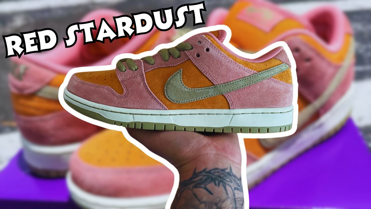 Nike SB Dunk Low Red Stardust Rapid Fire Review - YouTube