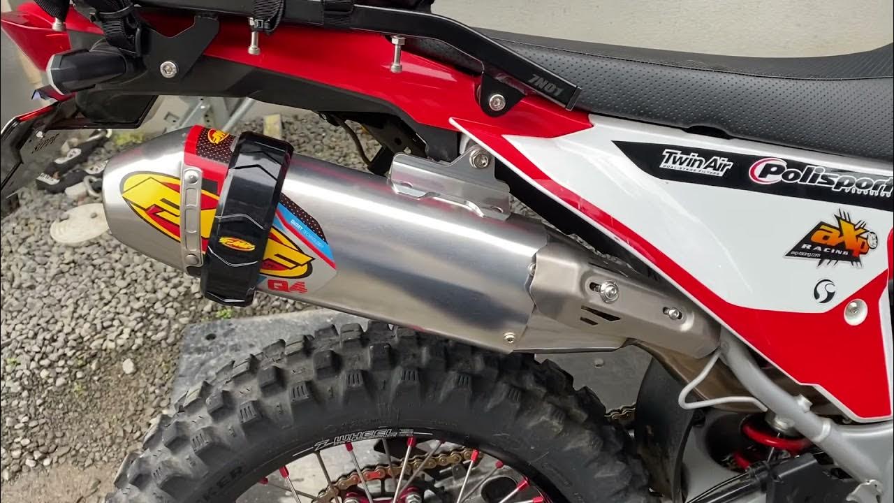 CRF250L MD47 FMF Q4 サイレントボム3 有り&無し - YouTube