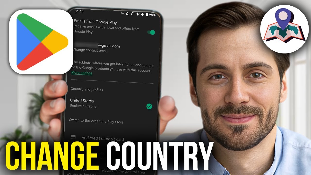 How To Change Google Play Store Country - YouTube