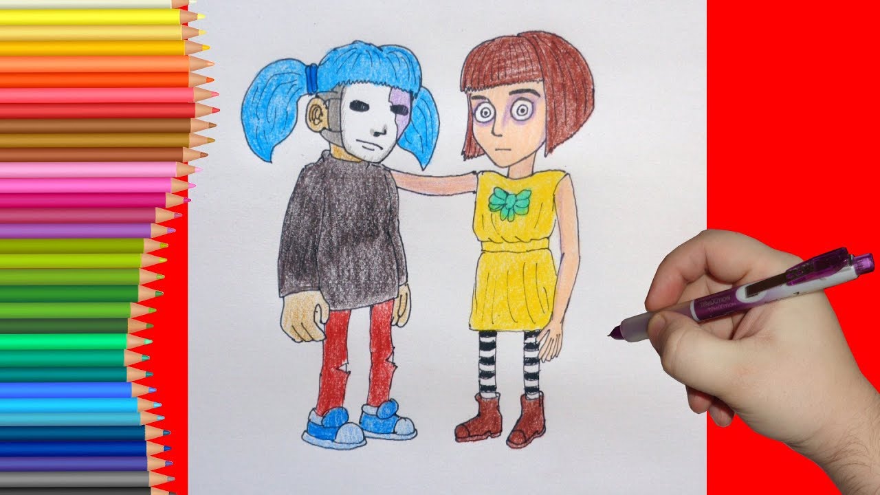 How to draw Sally Face and Fran Bow, Как нарисовать Салли Фейс и Фрэн Боу - YouTube