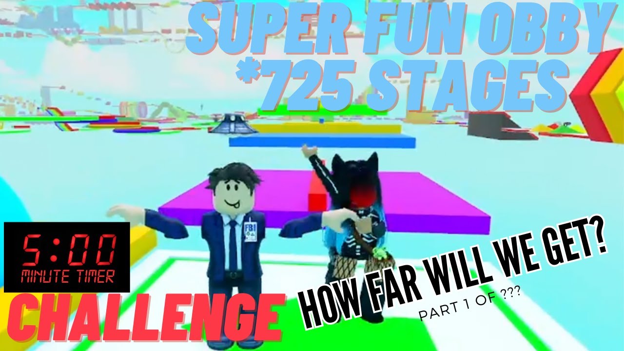 HOW MANY LEVELS can we beat on SUPER FUN OBBY 725 STAGES? Part 1 - YouTube