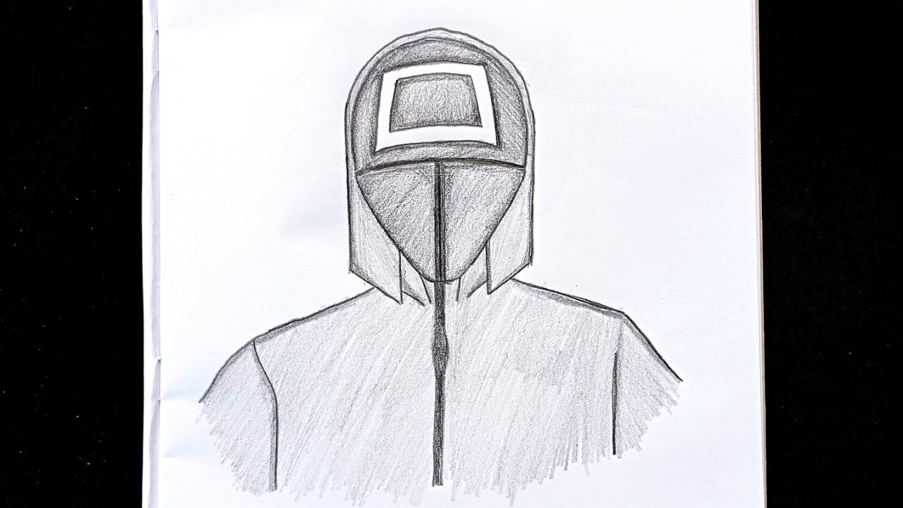 How to draw squid game guard |How to draw pink soldier step by step ...