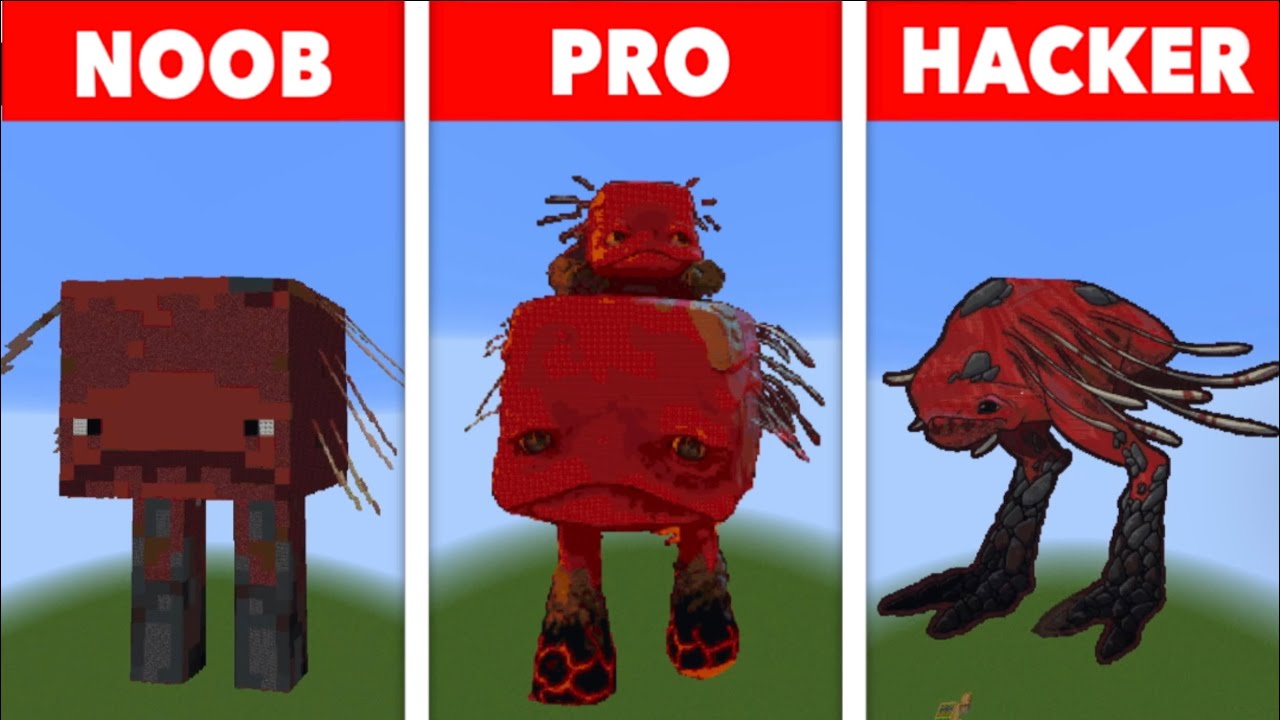 NOOB VS PRO VS HACKER Minecraft Pixel art Strider - YouTube