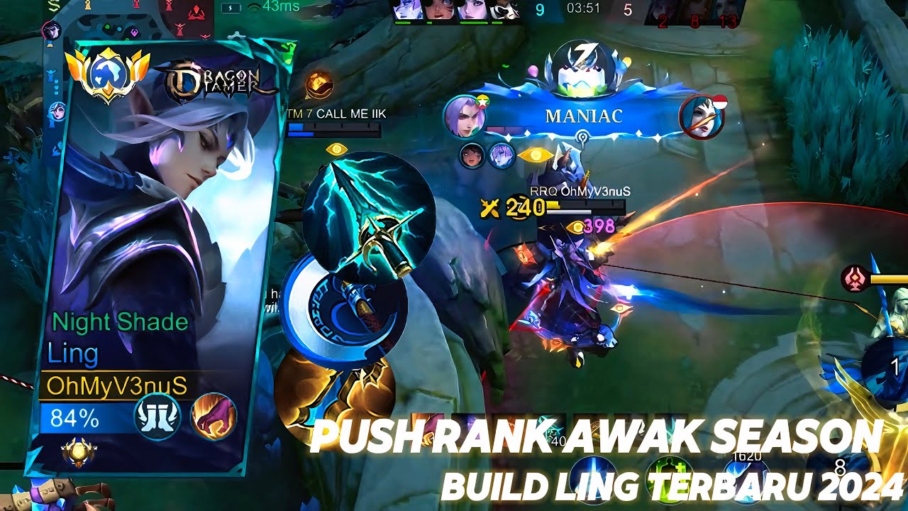 PUSH RANK AWAL SEASON,BUILD LING TERBARU 2024,TIPS MENGGUNAKAN LING ...