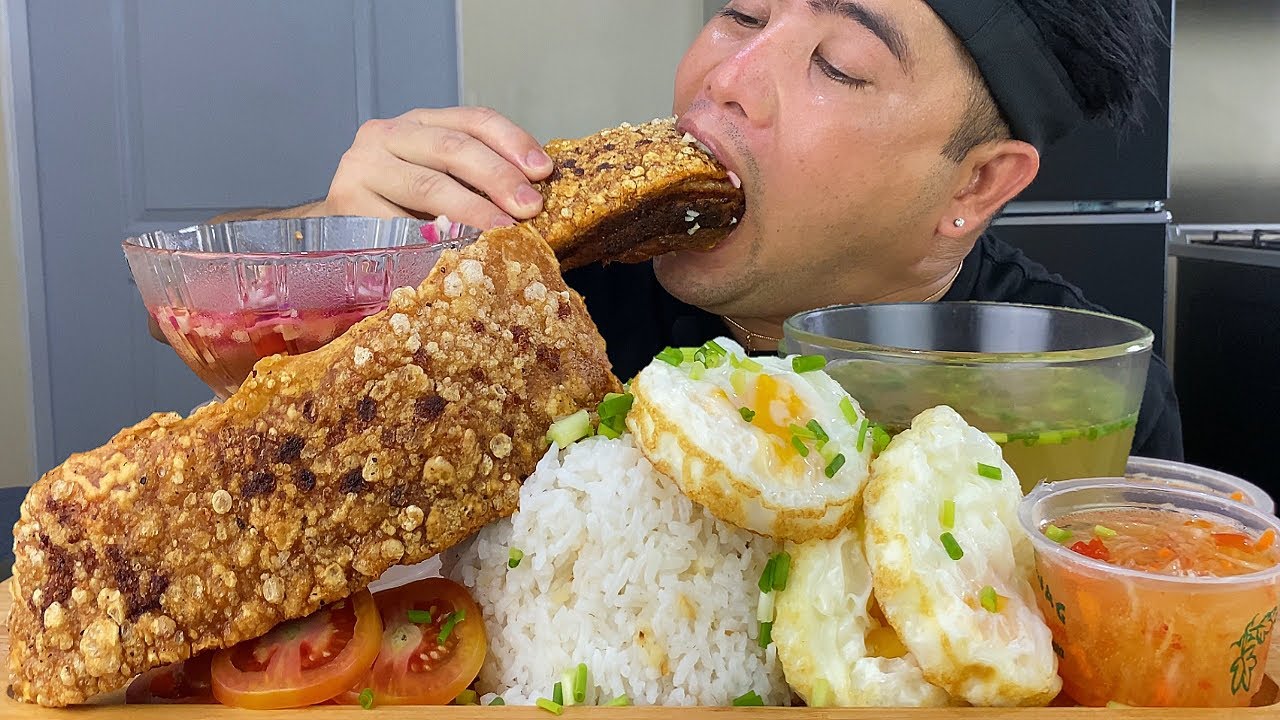 LECHON SILOG + Shoutout | Lechon Kawali + Sunny Side Eggs | Filipino ...