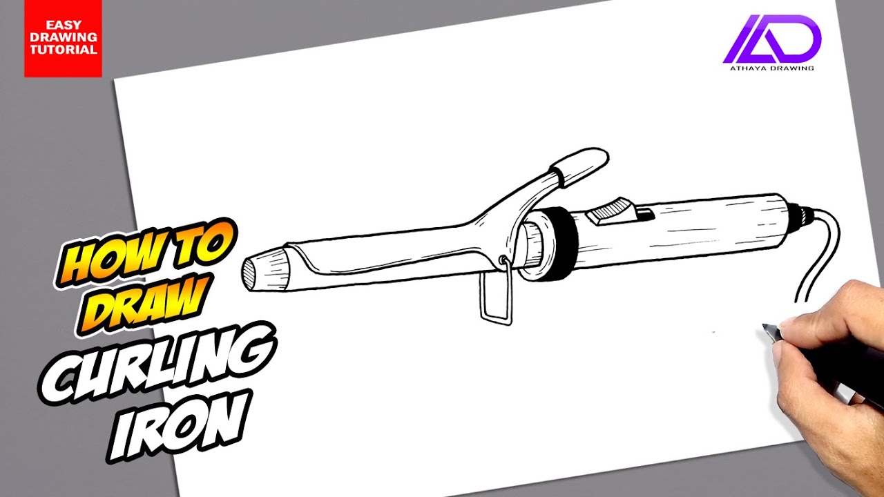 How to draw Curling Iron - YouTube
