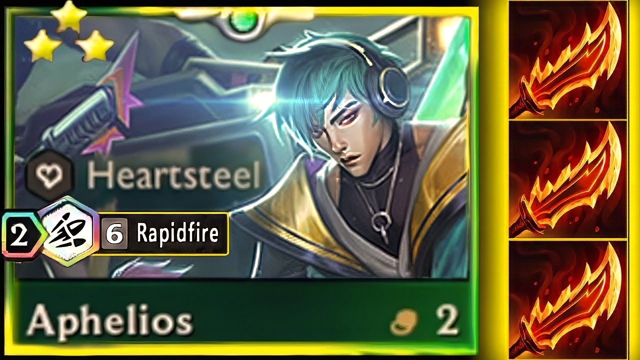 Triple Guinsoo Aphelios ⭐⭐⭐ 3 Star 6 Rapidfire Machine Gun Aphelios