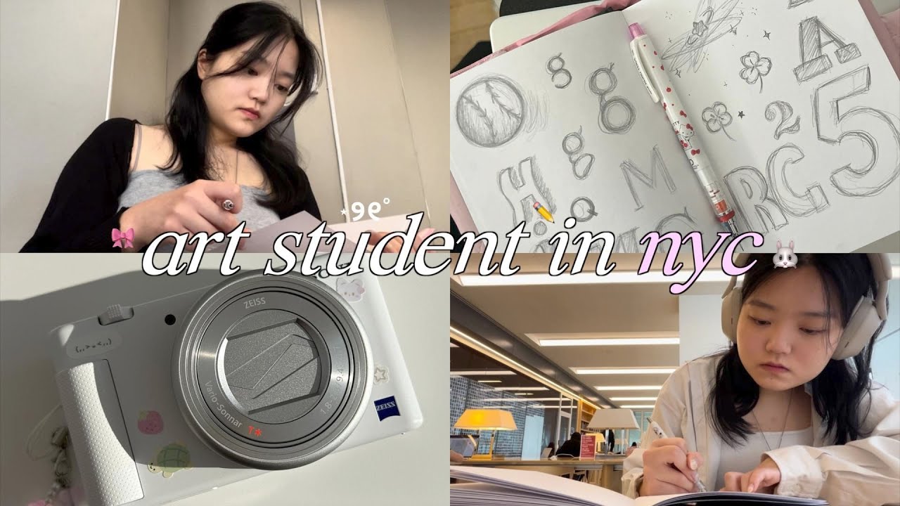 one week as an art student in nyc 🧸🎀 productive, sketching, decorating ...