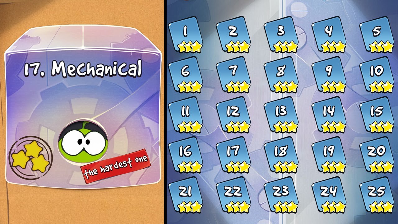 Cut the Rope GOLD - Chapter 17 Mechanical Box - All 25 Levels (17-1 to ...