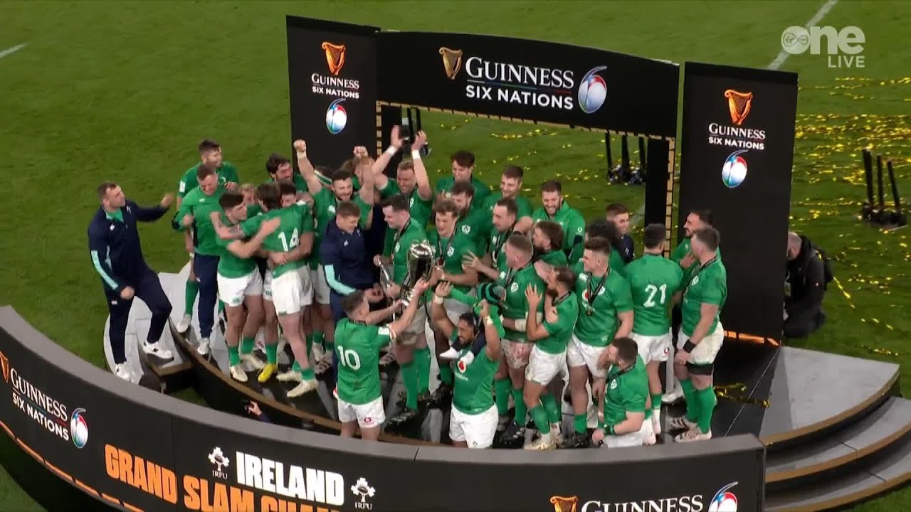 Johnny Sexton and the Ireland squad lift their Six Nations Grand Slam ...