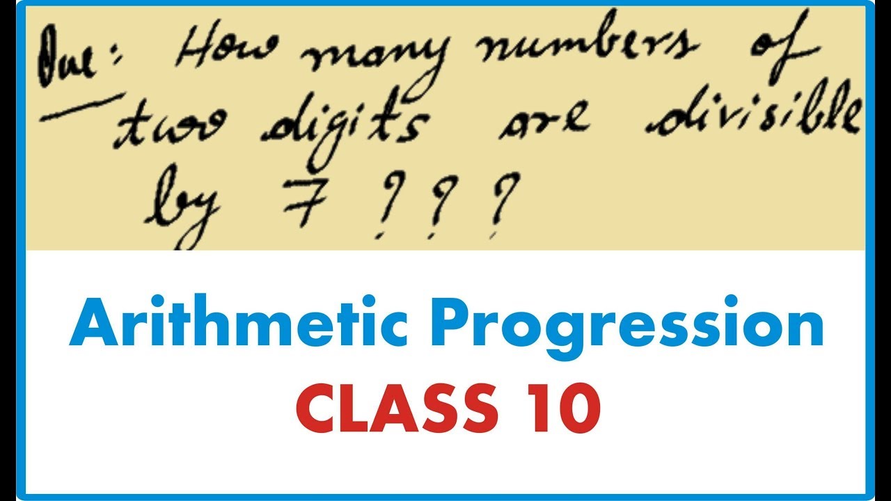 Arithmetic Progression CLASS 10 Maths - YouTube