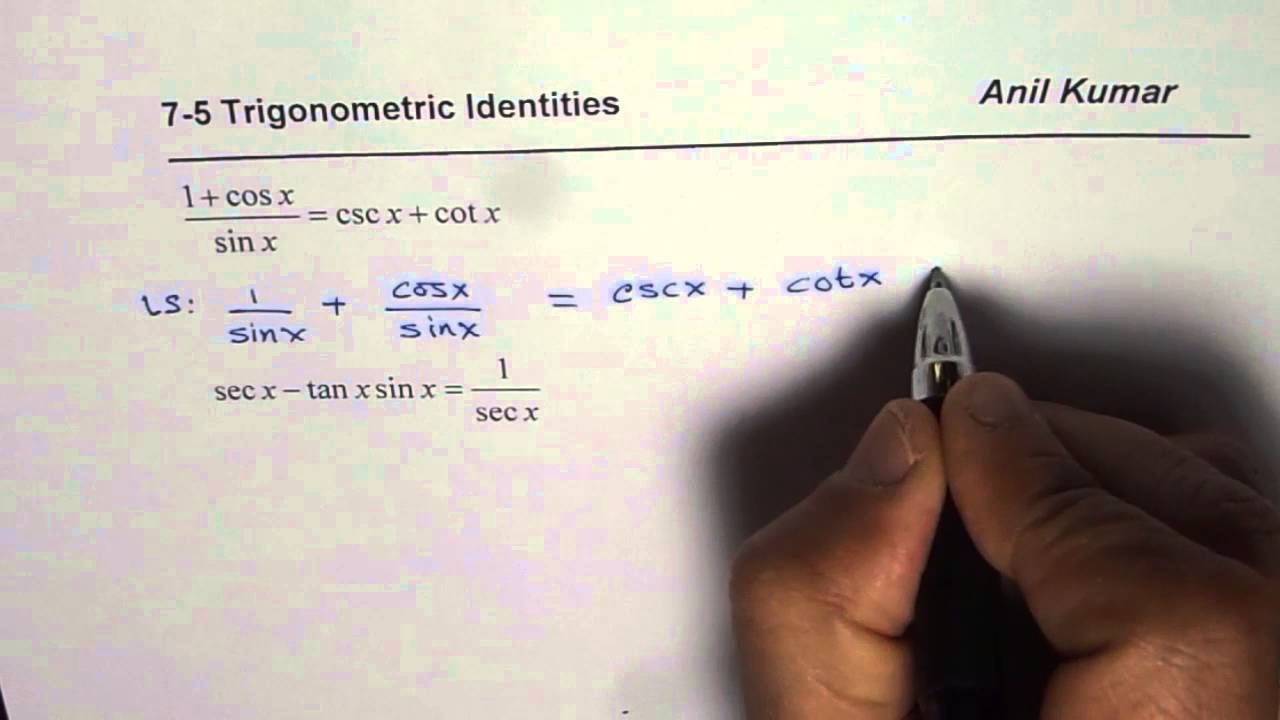 How to Rearrange and Prove Trigonometric Identities - YouTube