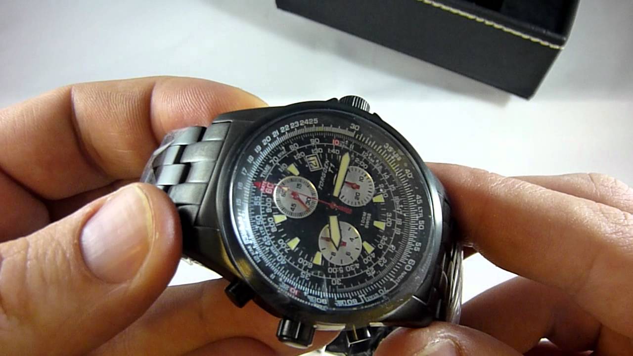 Torgoen Swiss Mens T1 Black Face Wrist Watch T01207 - YouTube