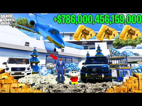 Shinchan Poor Life To Billionaire Life ll Shinchan Earn $1000,000,000 & LEAVE FRANKLIN in GTA 5