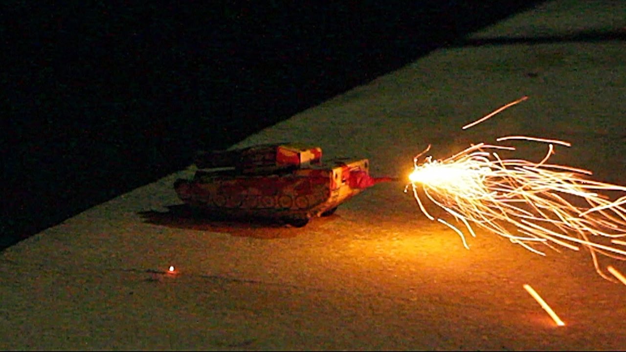 Brave Firework Tank Ventures into the Sea, Drives on Water - YouTube