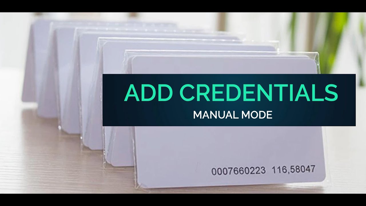 Adding credentials in manual mode - YouTube