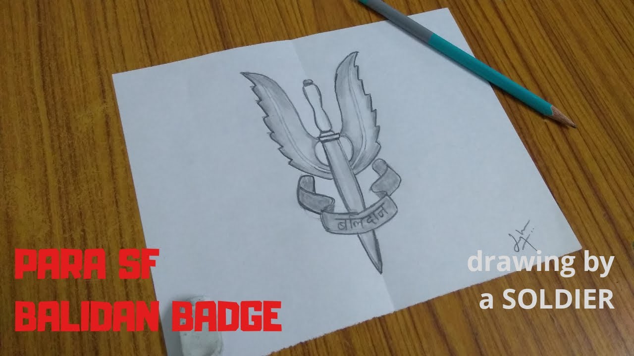 How to draw Para SF 'Balidaan' badge logo | Chand ART - YouTube