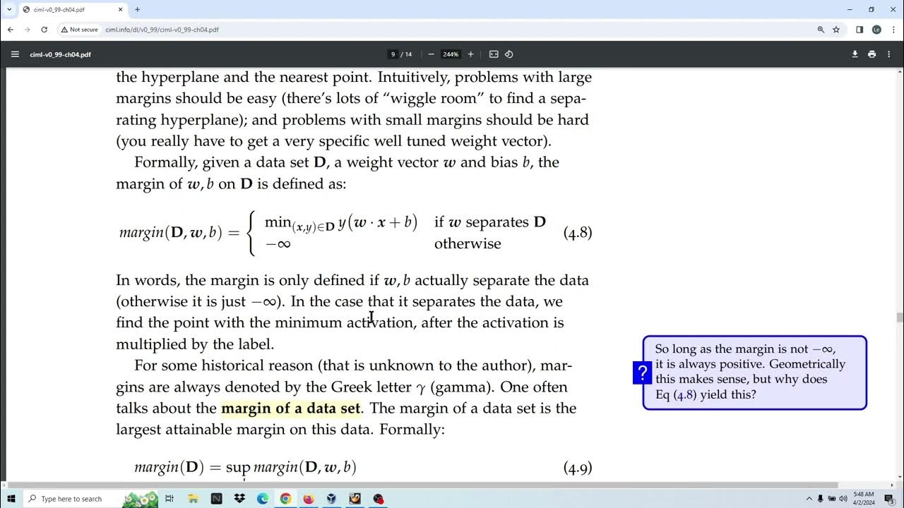Bài 4.5 Perceptron Convergence and Linear Separability, A Course in Machine Learning - YouTube