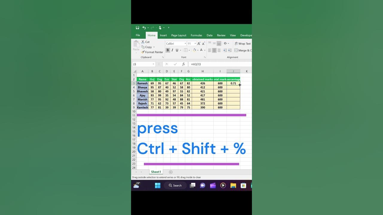 How To Find Percentage Excel Exceltricks Exceltips Exceltutorialforbeginners Youtube