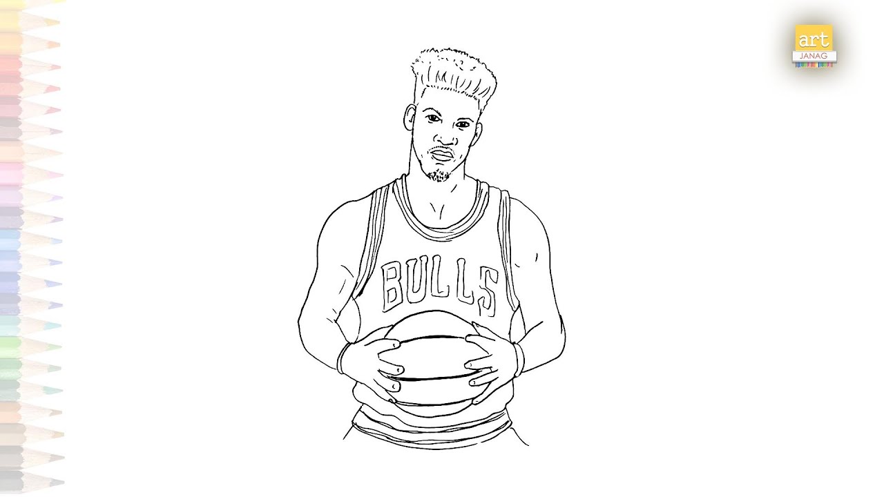 Jimmy Butler drawing | American professional basketball player drawing ...