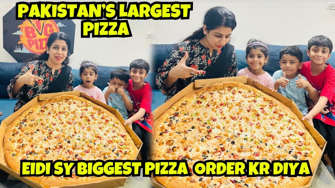 Eidi se Big Pizza order kerdiya | Pakistan’s Largest Pizza 🍕 | Pizza Gate se Ander he nhi Arha ...