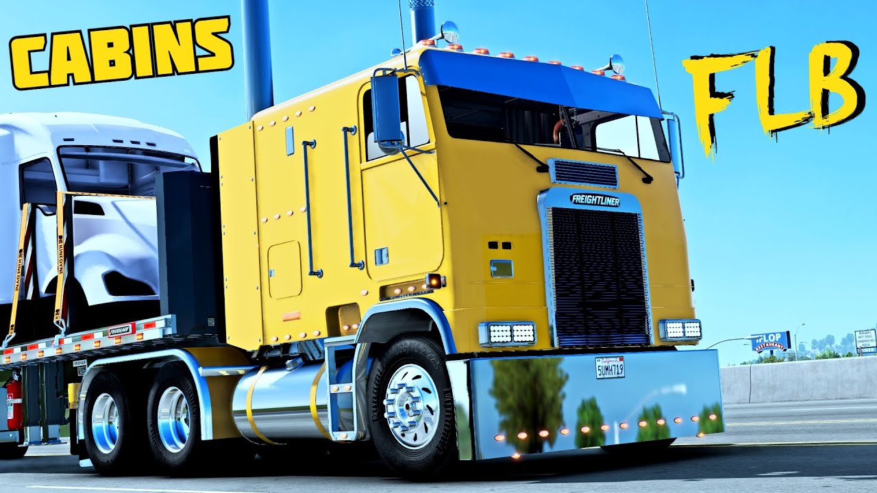 Freightliner FLB Custom - Hauling Two Kenworth Cabins - Fruehauf ...