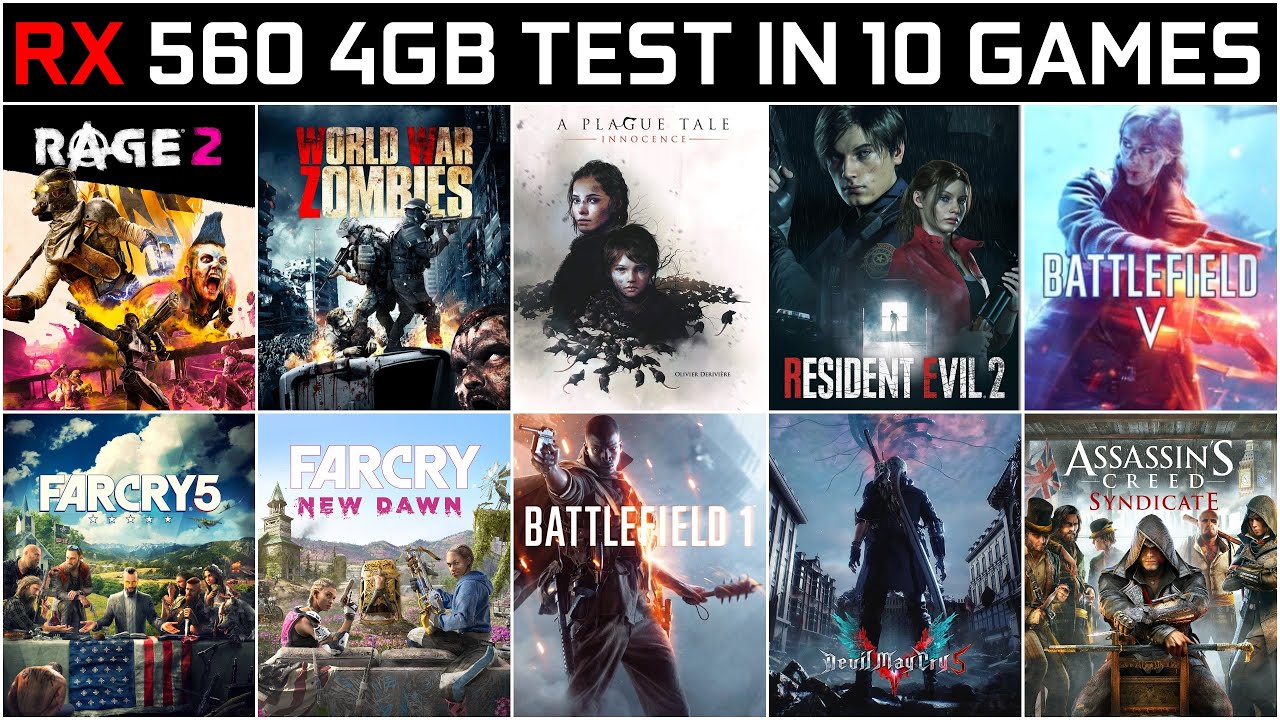 Amd Saphire Rx 560 4gb Tested in 10 Games - YouTube