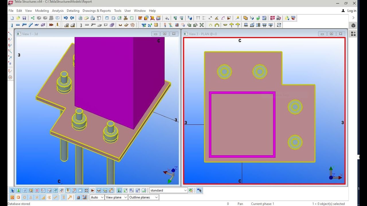 How to Create corner base plate in tekla structures bangla tutorial - YouTube