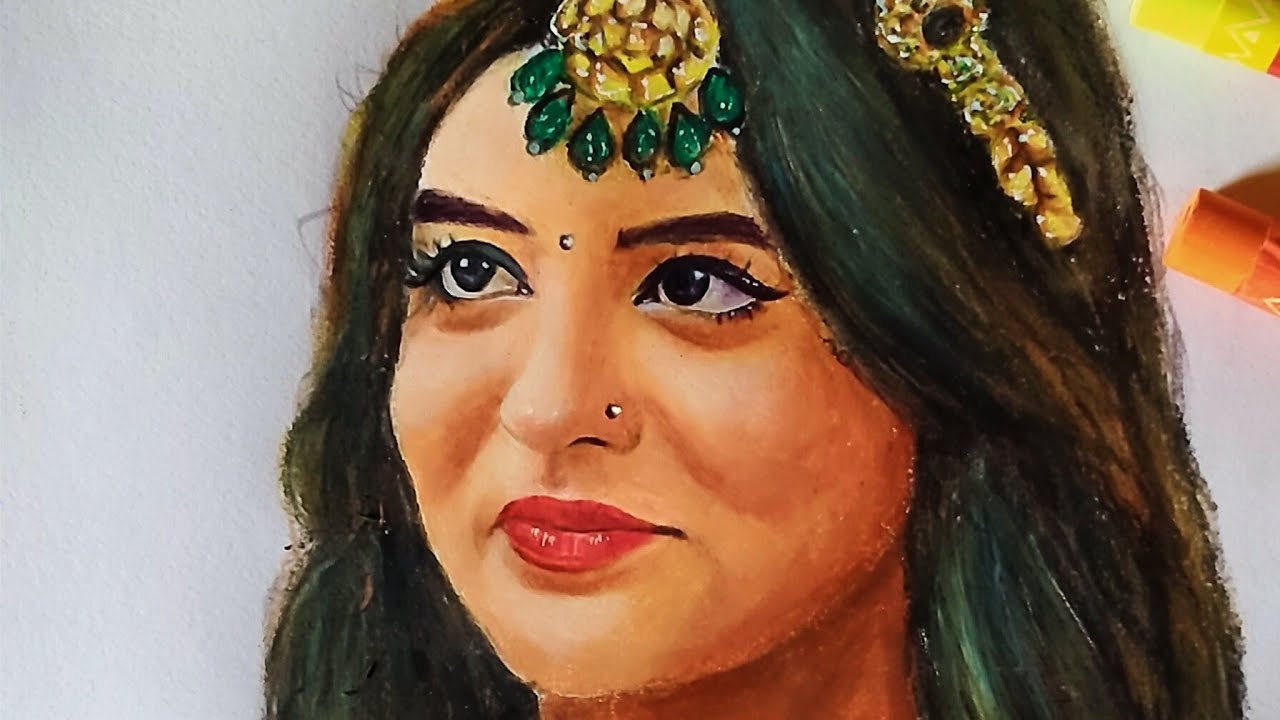 drawing of pranali rathod akshu 😚 ️//oil pastels artwork//yeh rishta ...