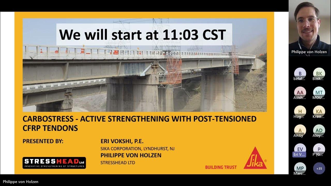Webinar - Active post tensioning with the CarboStress® system - StressHead Ltd. - Sika - YouTube