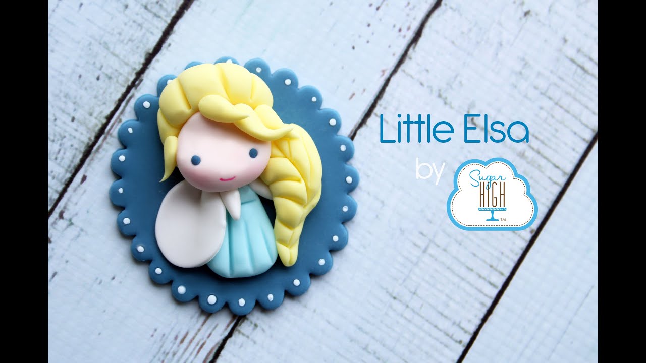 Little Elsa fondant cupcake topper tutorial! - YouTube