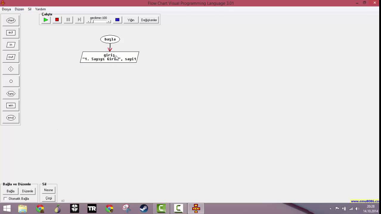 Flowchart Programının Kurulumu ve Örnek Algoritma - YouTube